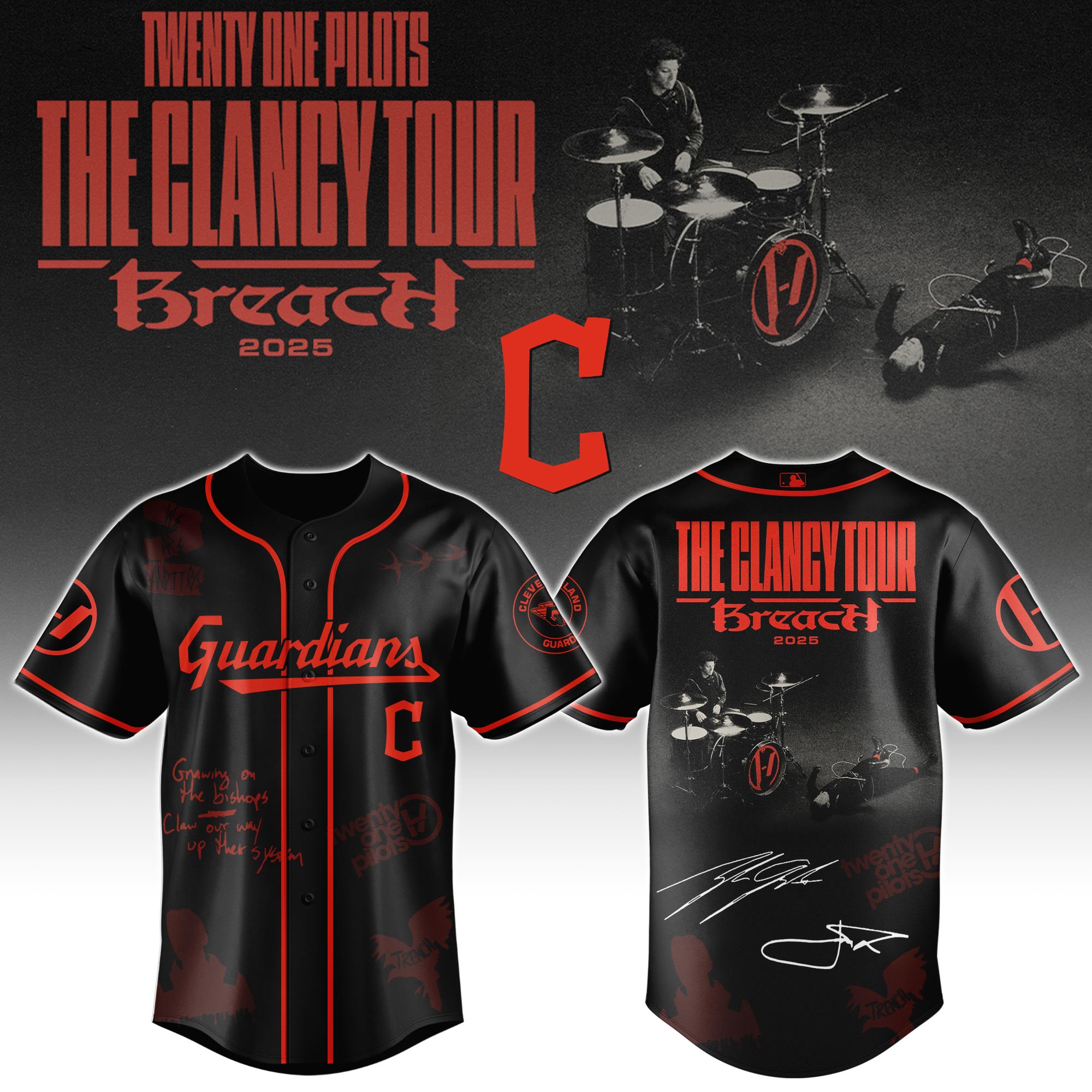 CLE x Twenty One Pilots _ The Clancy World Tour Baseball Jersey Limited ...