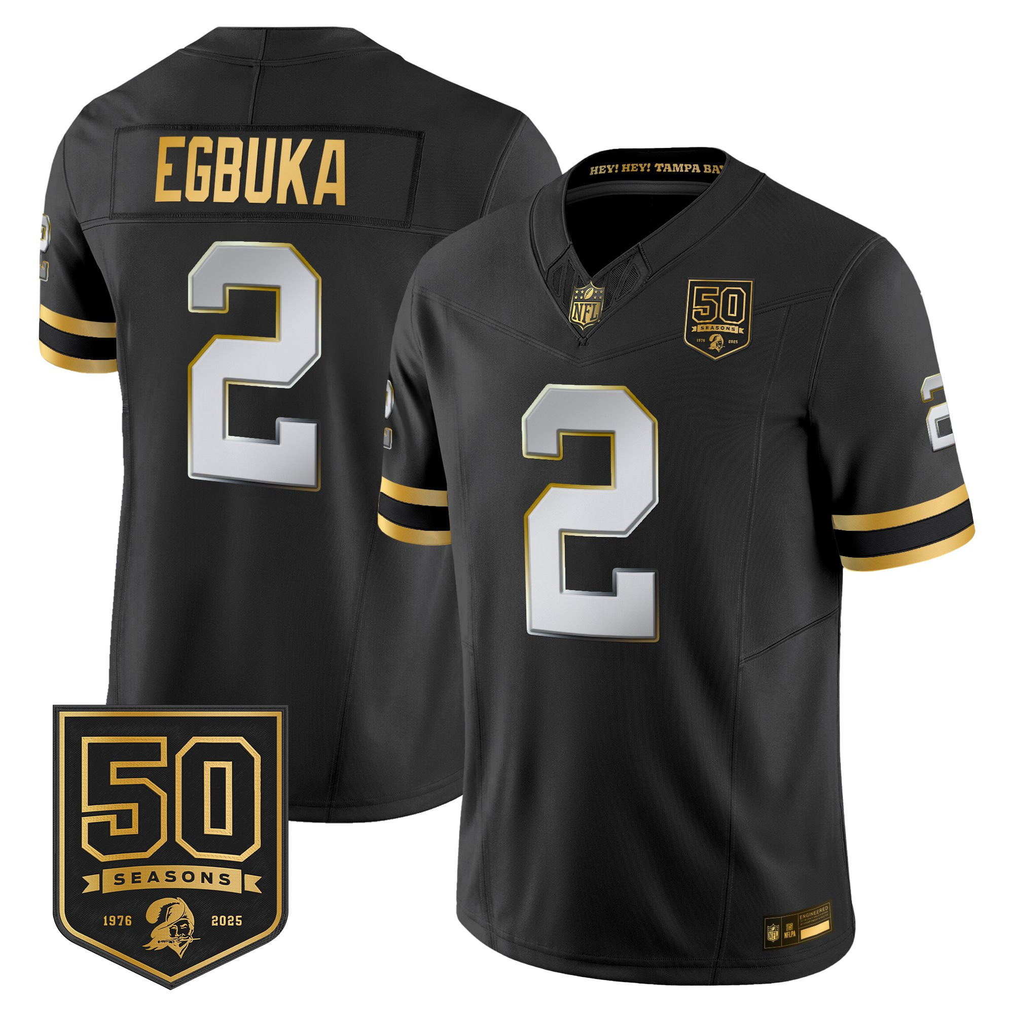 Emeka Egbuka Men’s Tampa Bay Buccaneers Throwback 50th Season Patch ...