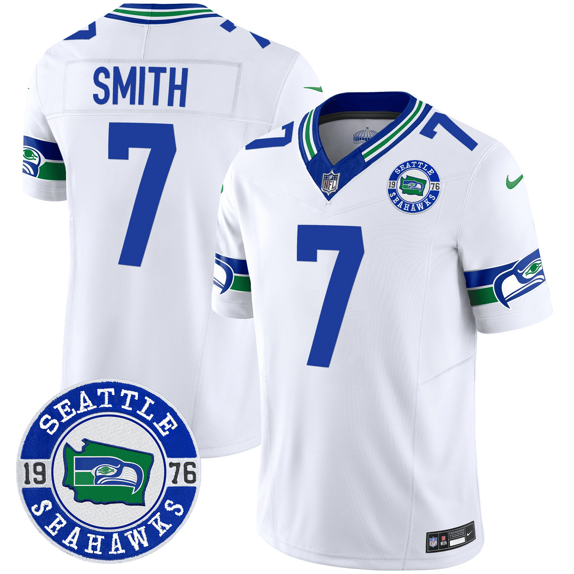 Geno Smith Men’s Seattle Seahawks Throwback Est. 1976 Patch Vapor ...
