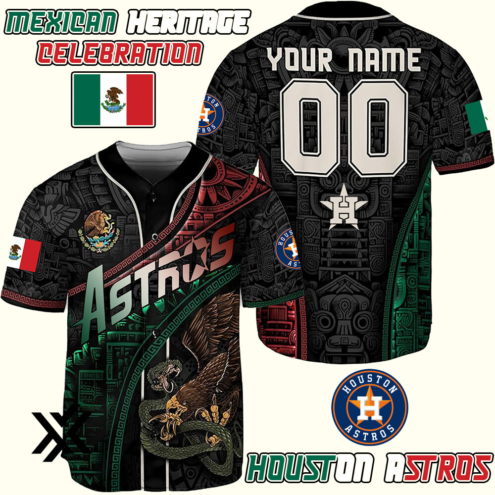 Houston Astros Mexican Heritage Custom Name Baseball Jersey – GoteamJS ...