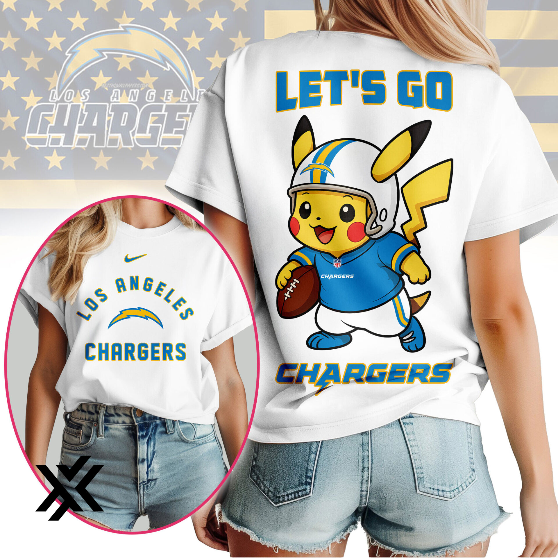 Los Angeles Chargers NFL Pokemon Fan 3D Shirt – GoteamJS Store
