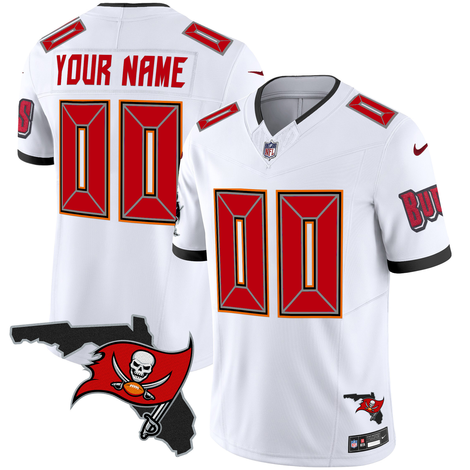 Men’s Tampa Bay Buccaneers Florida Patch Vapor Limited Custom White ...