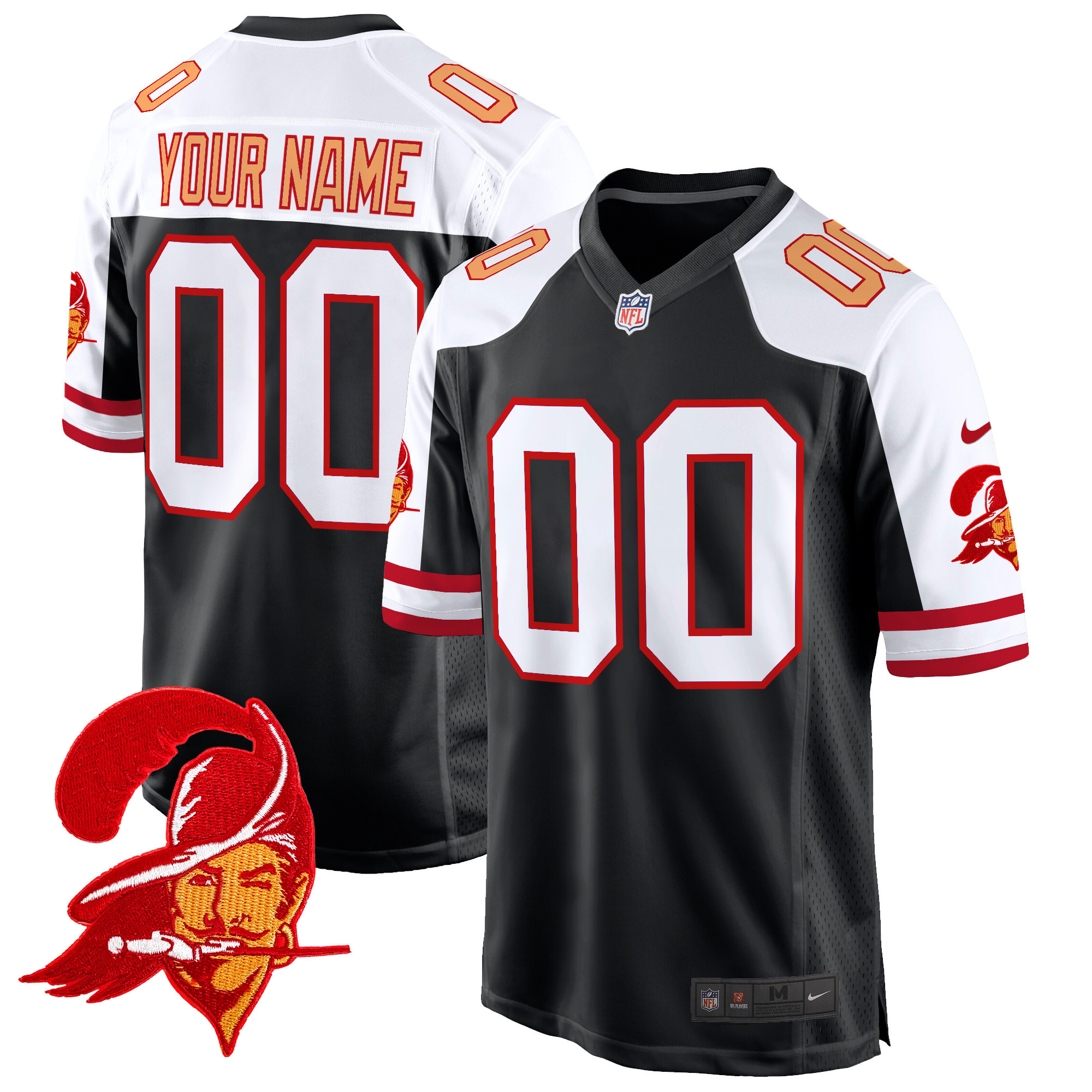 Men’s Tampa Bay Buccaneers Throwback Game Custom Black Alternate Jersey ...