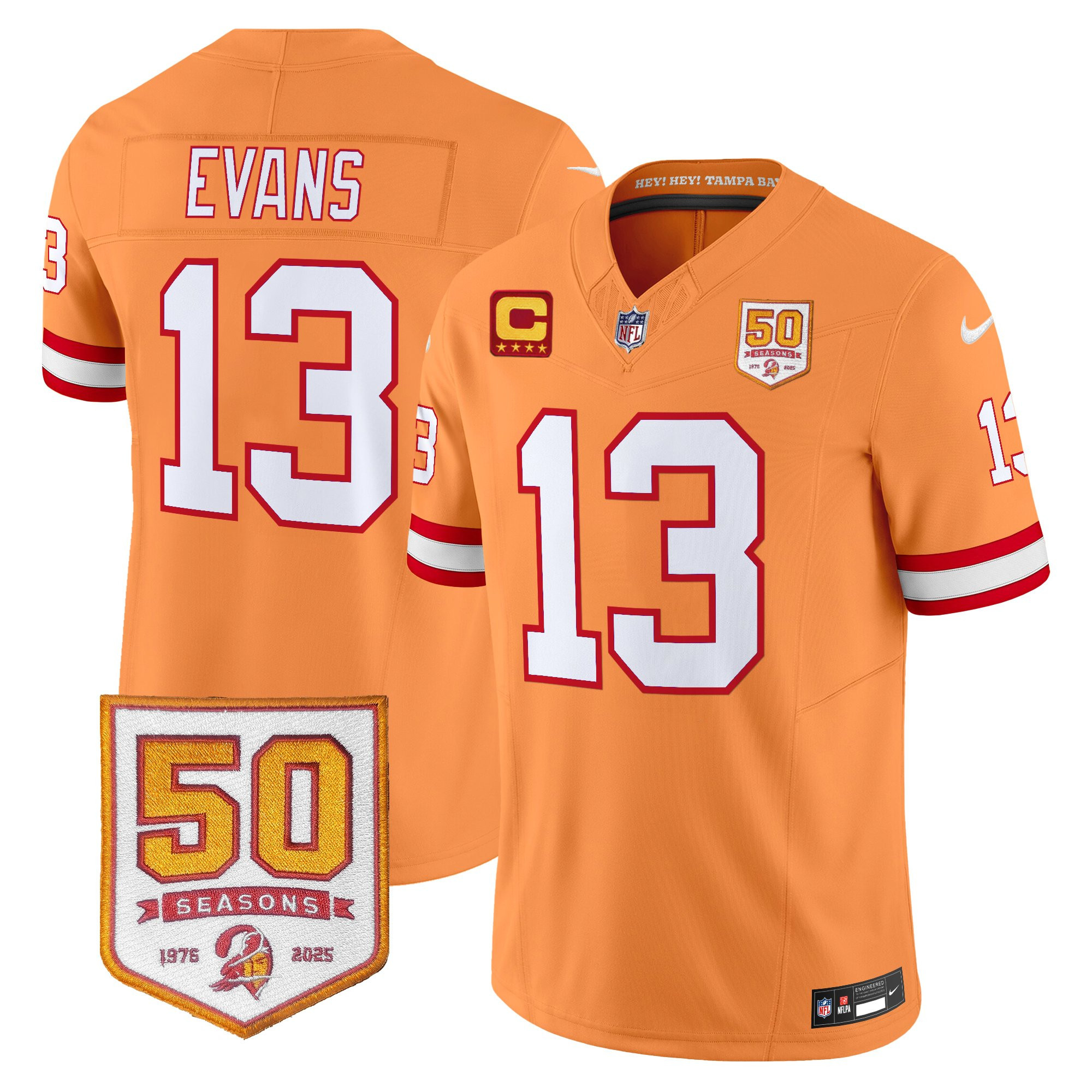 Mike Evans Men’s Tampa Bay Buccaneers Throwback 50th Season Patch Vapor ...