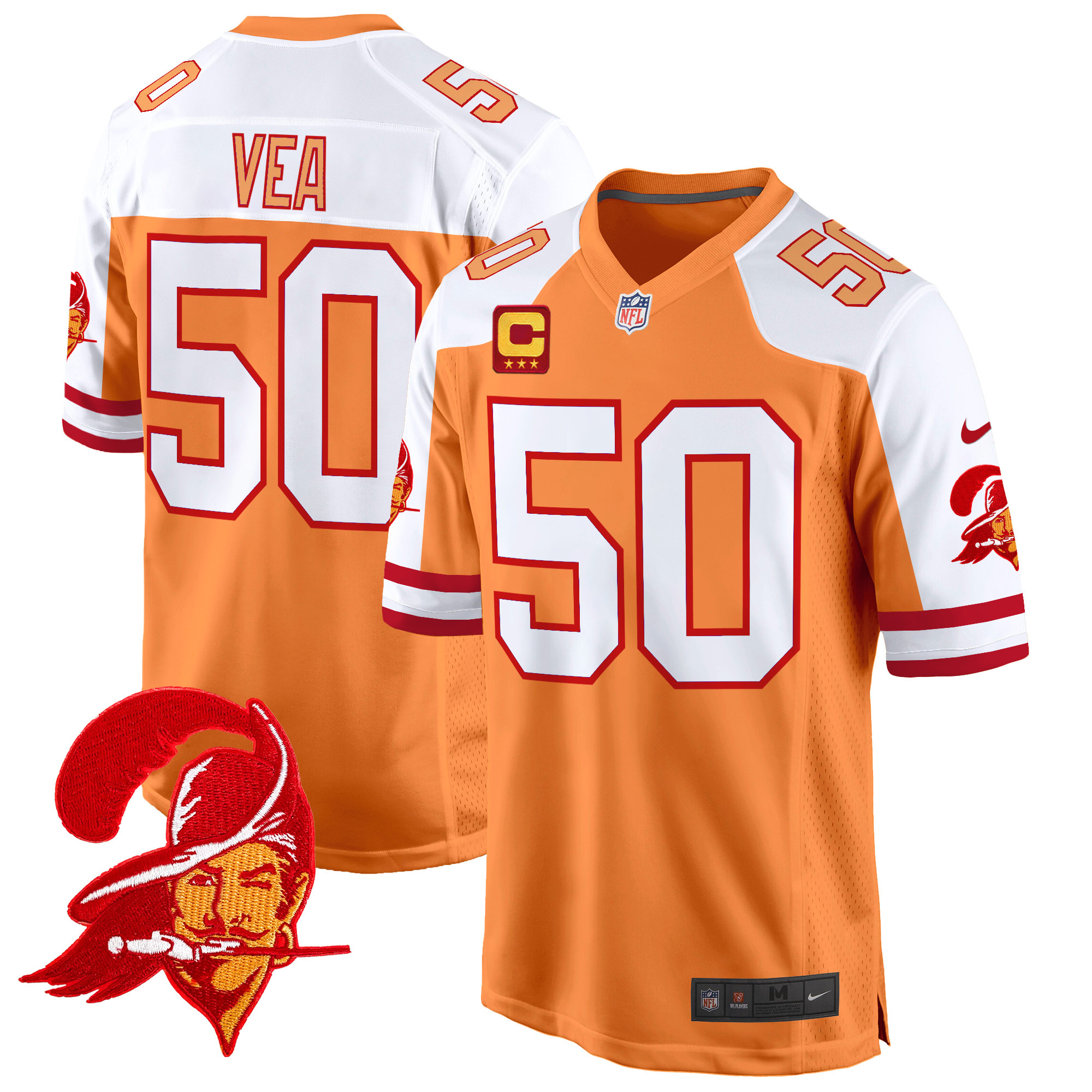 Vita Vea Men’s Tampa Bay Buccaneers Throwback Game Creamsicle Alternate ...